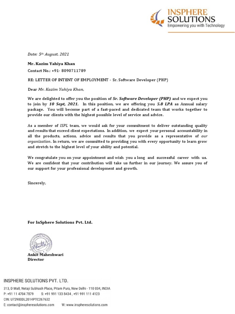 Date: 5 August, 2021: Mr. Kazim Yahiya Khan | PDF | Career & Growth