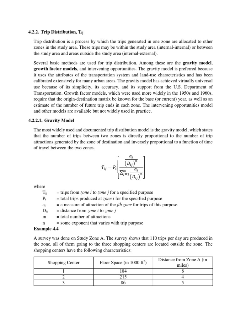 4.2. Trip Distribution | PDF | Applied Mathematics | Mathematics