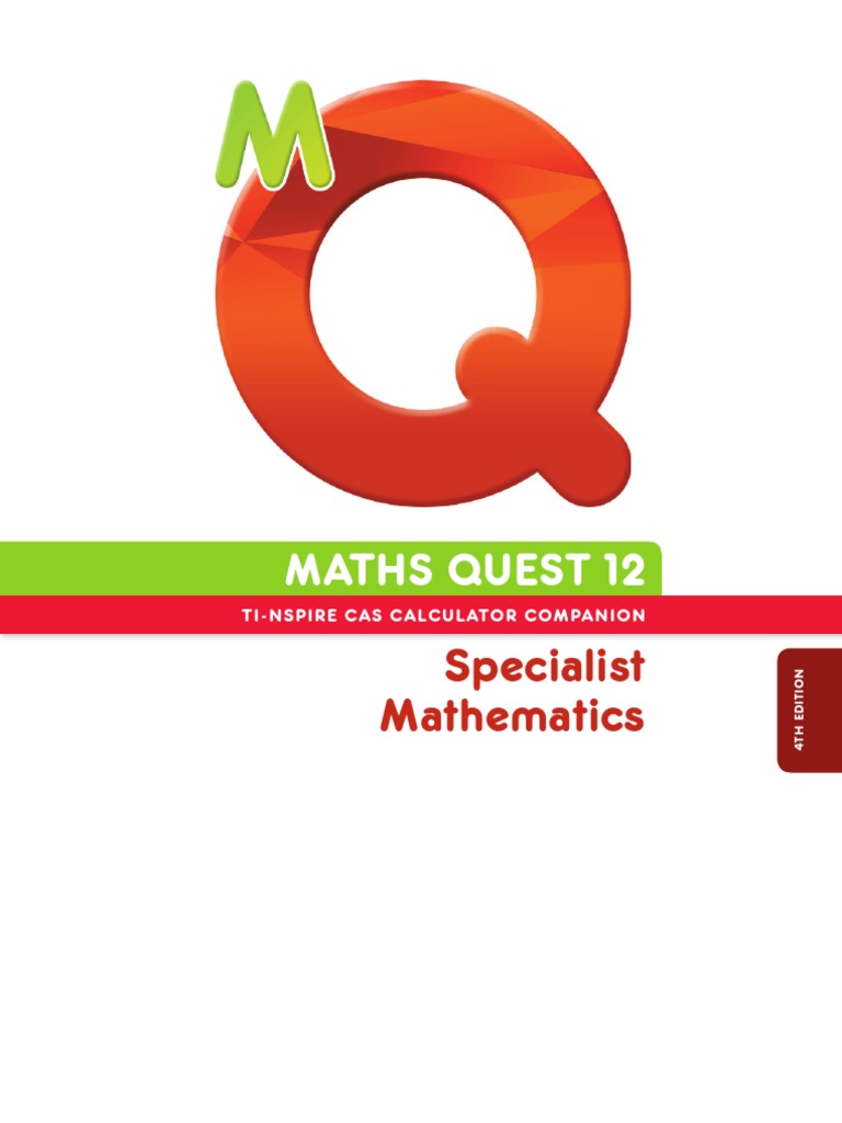 VCE Math Quest - Specialist Maths - Year 11 | PDF | Sine ...