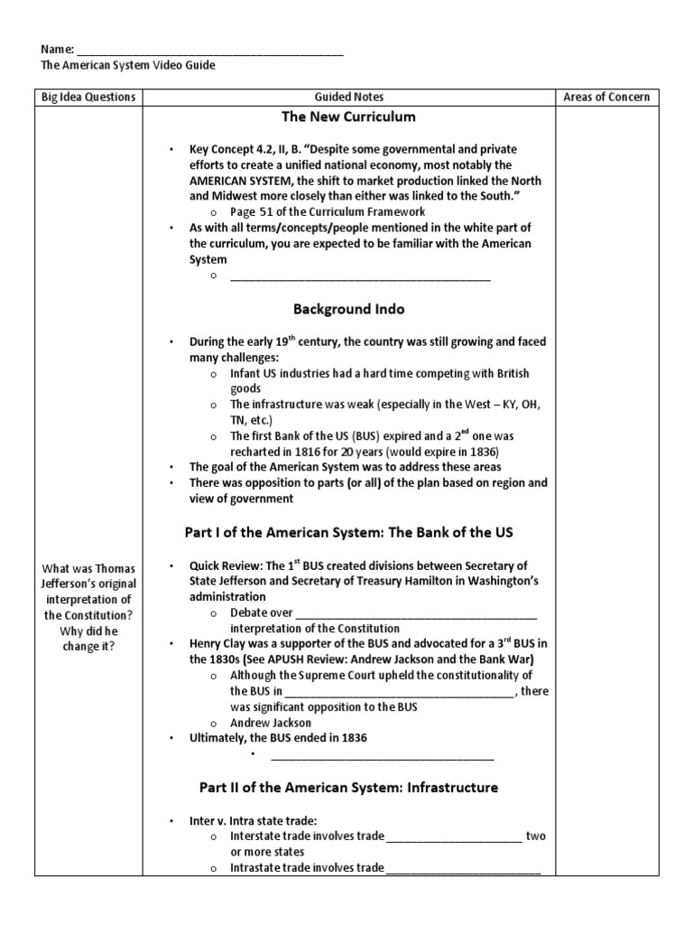 The American System Video Guide | Download Free PDF | The United States ...