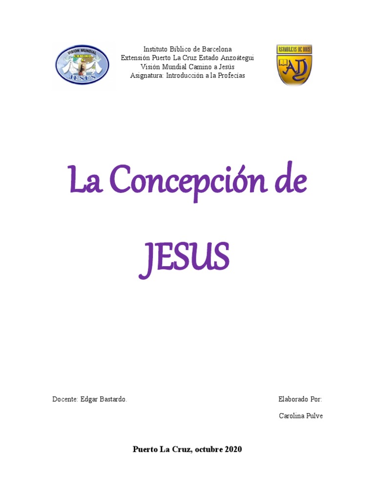 Trabajo La Concepcion de Jesus-1 | PDF | María, madre de Jesús | Jesús