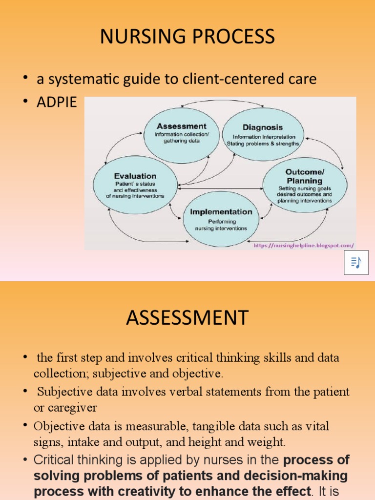 Nursing Process: - A Systematic Guide To Client-Centered Care - Adpie | PDF