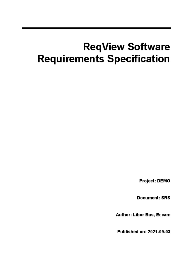 ReqView-Example Software Requirements Specification SRerrrS Document | PDF | Application ...