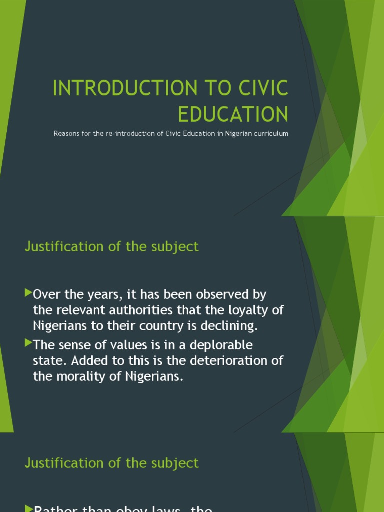 Introduction To Civic Education | PDF