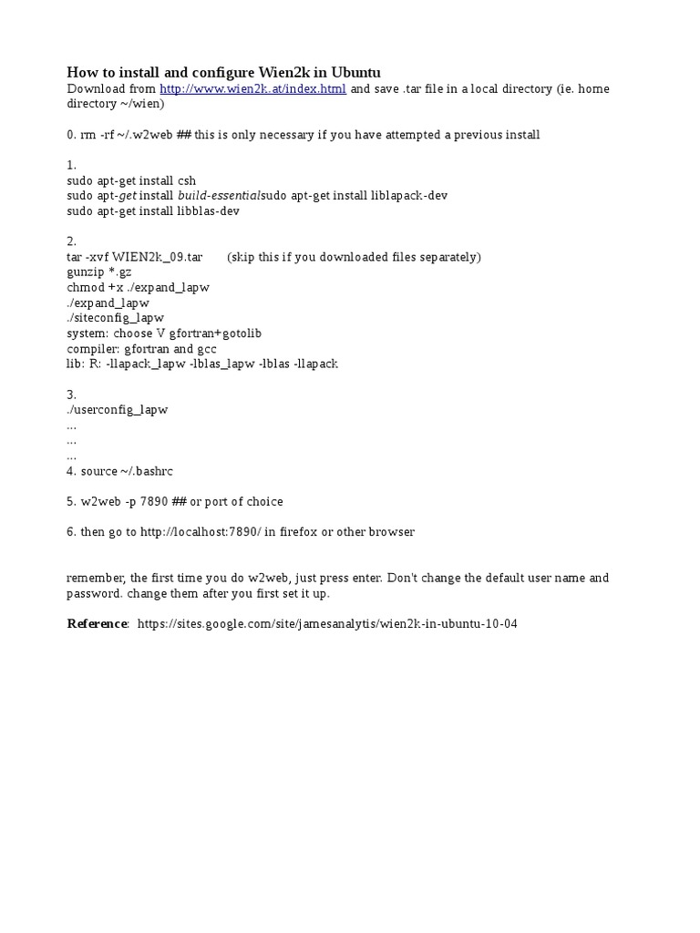 How To Install Wien2k | PDF