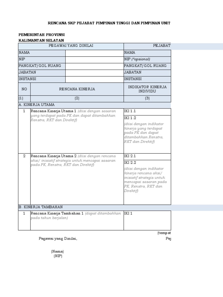 Format SKP PerMENPAN RB 8 2021 | PDF