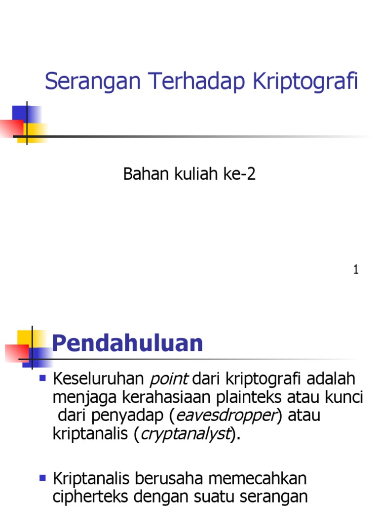 Pengantar Kriptografi Modul Pertemuan 2 | PDF