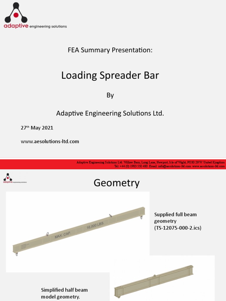 AES Calculations Package 141 Spreader Bar 210527 | PDF | Stress ...