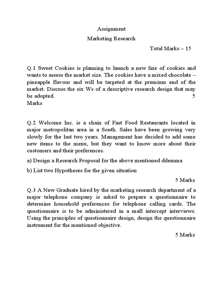 Assignment Marketing Research | PDF