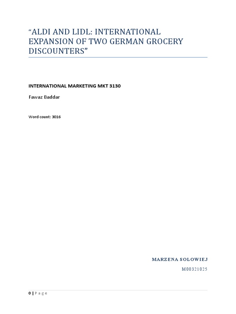 Aldi and Lidl: Strategies for Global Growth | PDF | Retail | Market ...