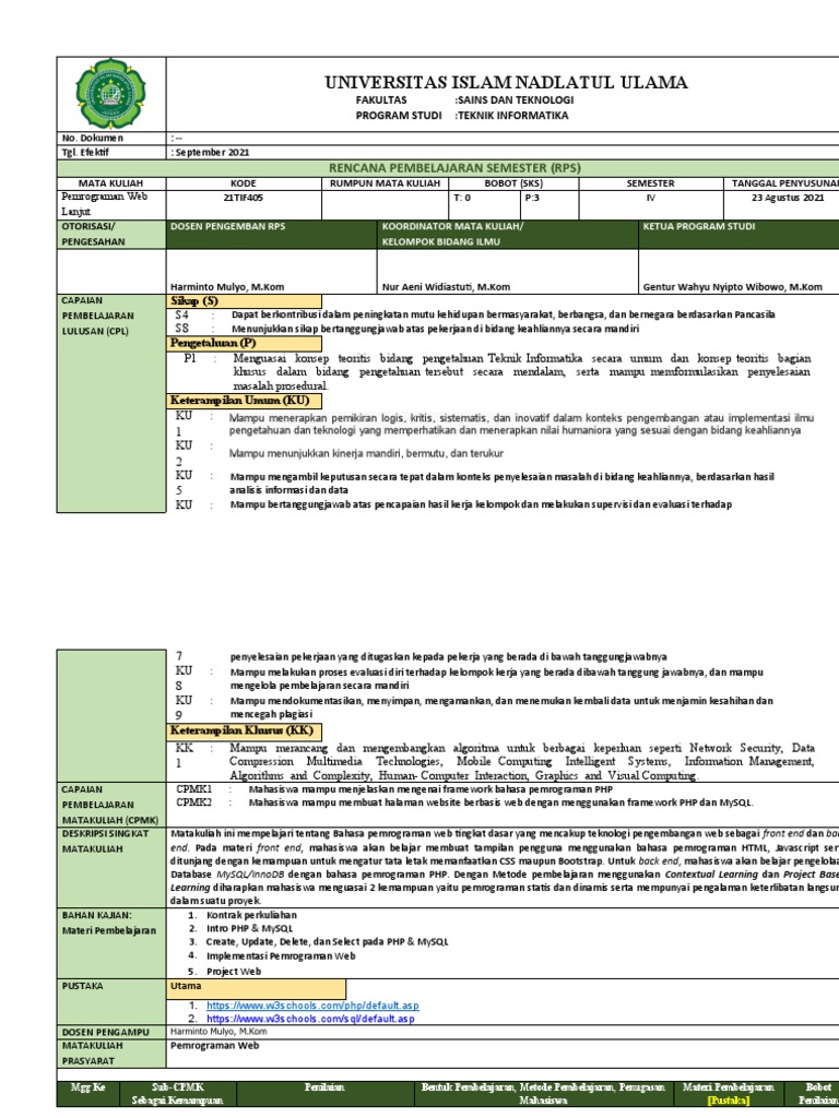 RPS Web Lanjut 21 | PDF | Seni | Komputer