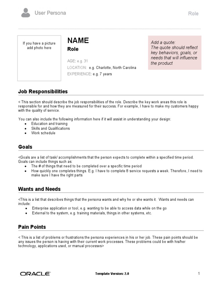 User Persona Template | PDF | Application Software | Android (Operating ...