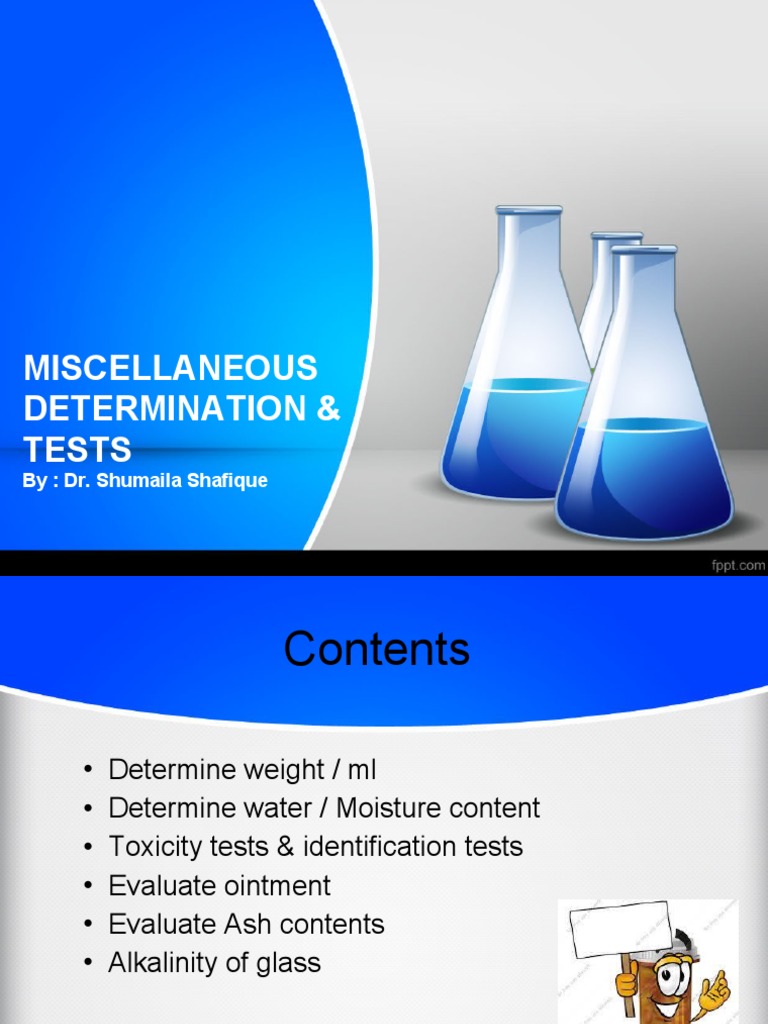 Lec 1 N 2-Miscellaneous Determination & Tests | PDF | Chemistry | Titration