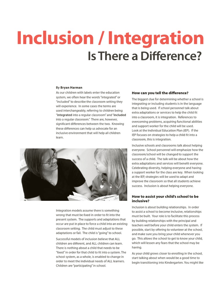 Integration-Vs-Inclusion - Is There A Difference | PDF | Inclusion ...
