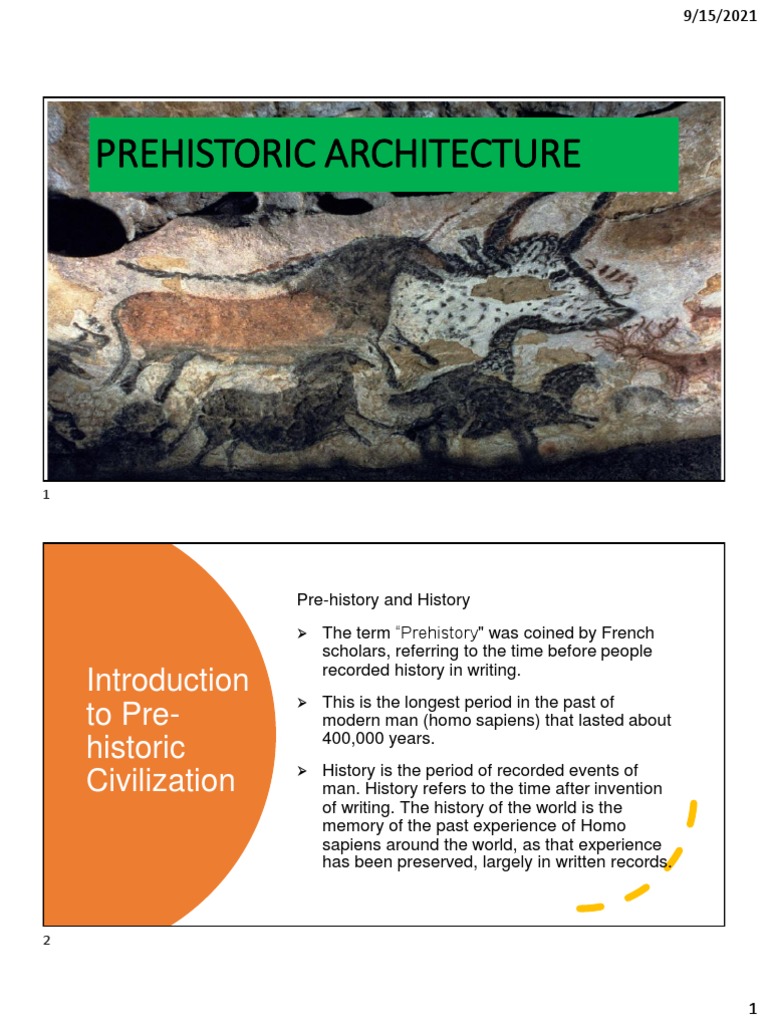 Lec1 Pre Historic Architecture Part 1 | PDF | Neolithic | Paleolithic