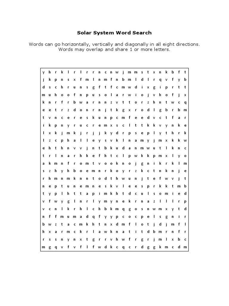 Words Can Go Horizontally, Vertically and Diagonally in All Eight ...