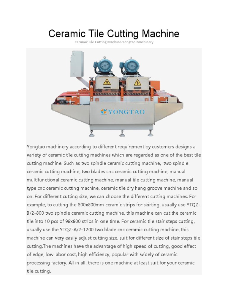 Ceramic Tile Cutting Machine | PDF