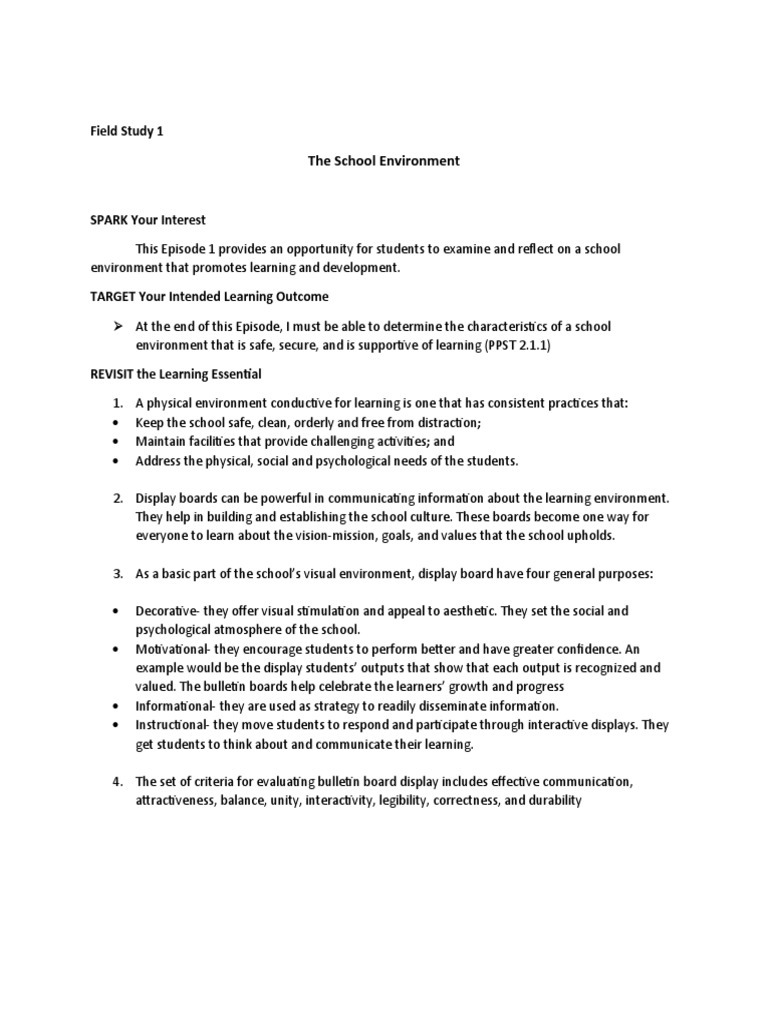 An Exploration of School Facilities: Evaluating How a School's Physical ...