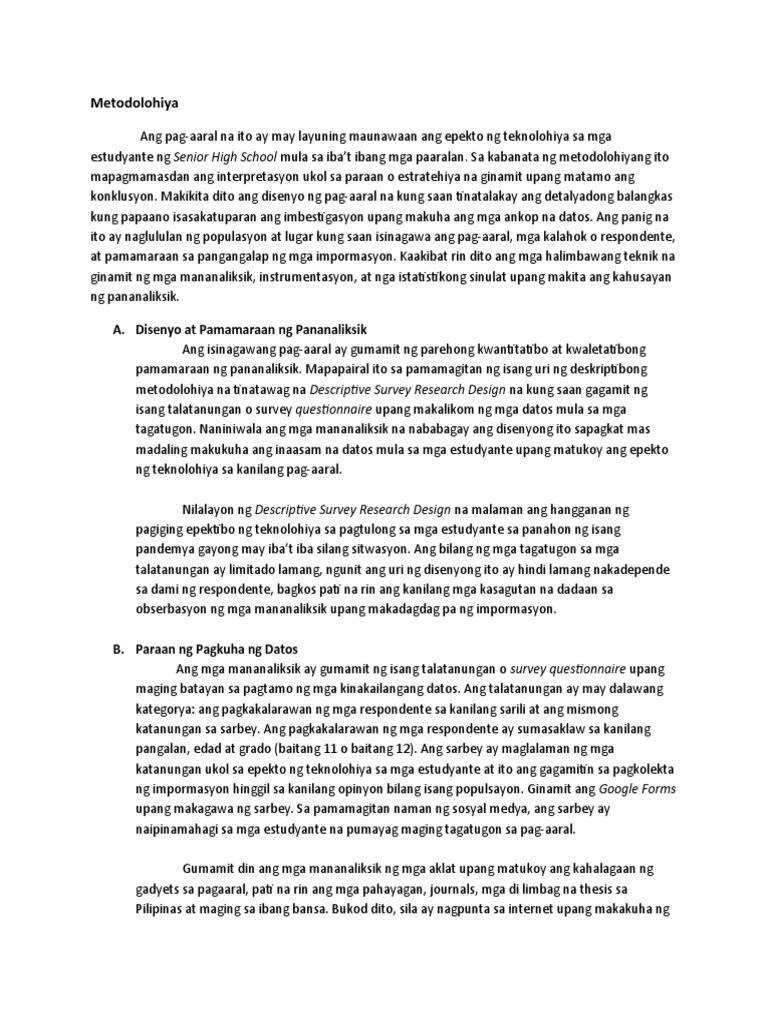 METODOLOHIYA Edit | PDF