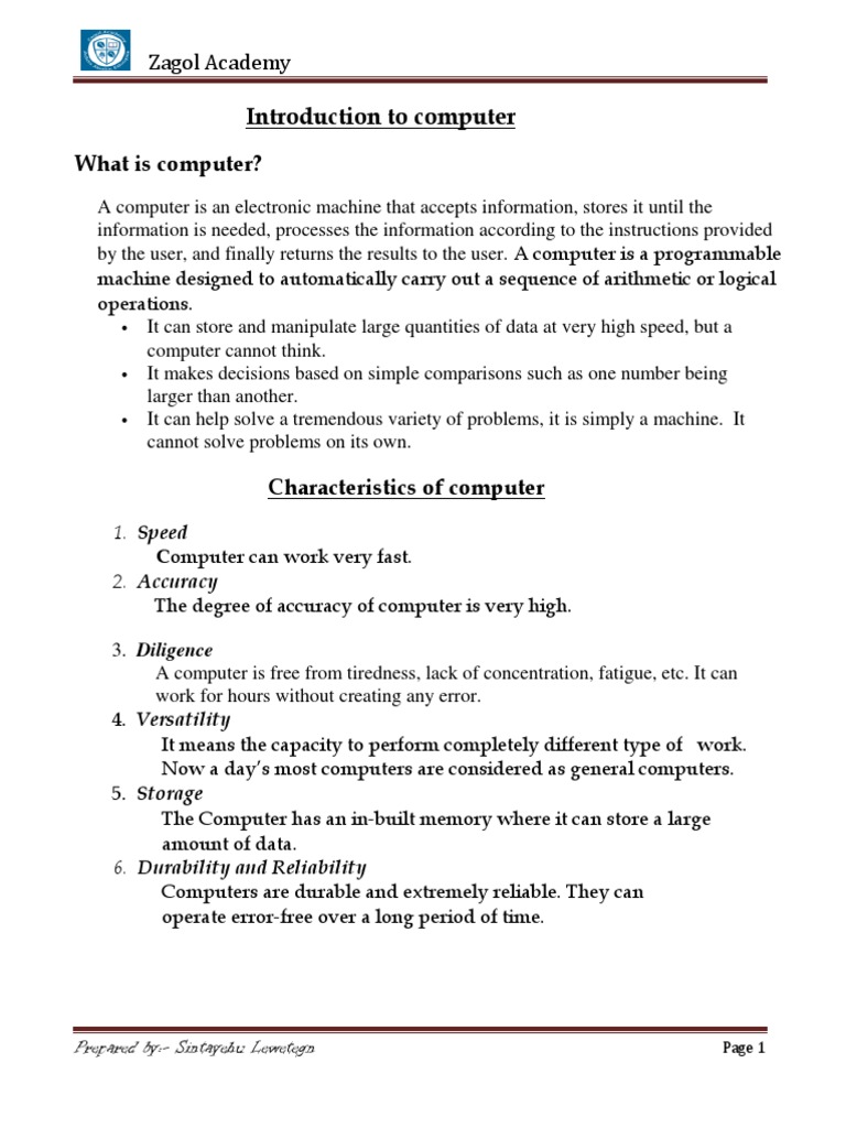 Introduction To Computer g6 | PDF | Computer Hardware | Input/Output