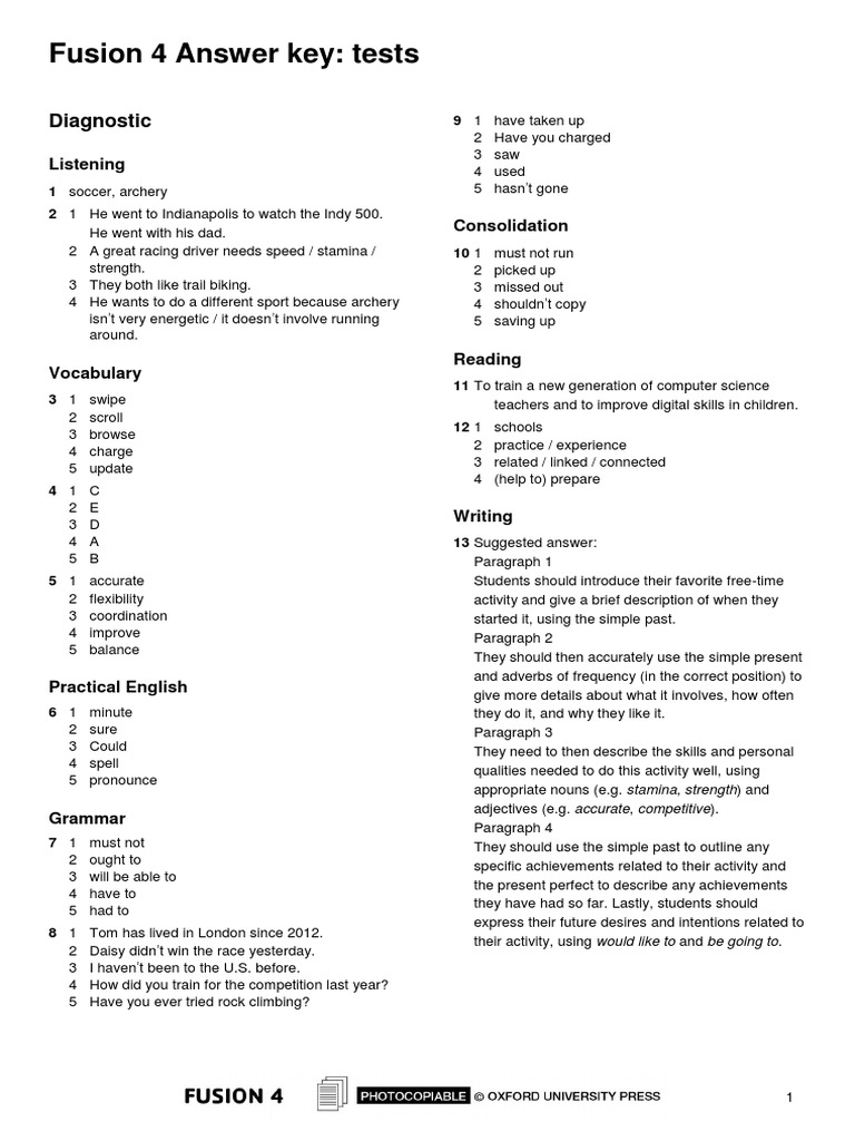 Fusion 4 Answer Key | PDF | Fuels | Online Shopping