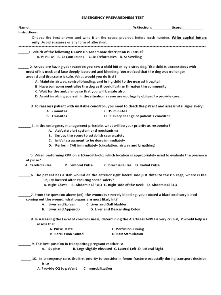 Emergency Nursing Exam 2021 | PDF | Cardiopulmonary Resuscitation ...