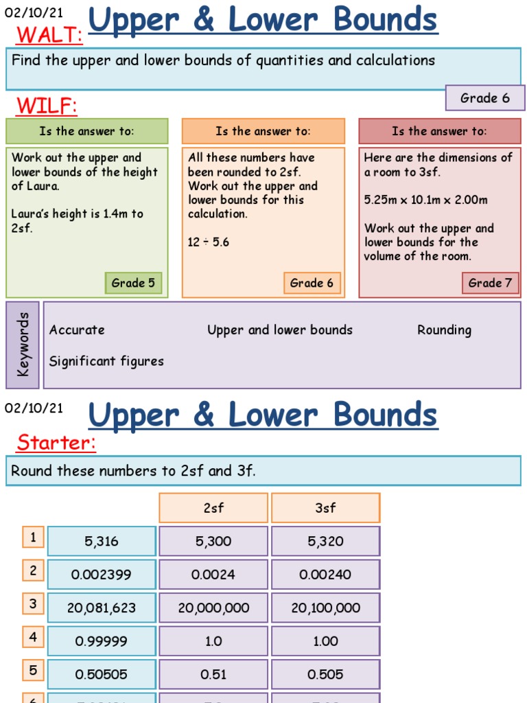03 Upper and Lower Bounds | PDF | Significant Figures | Metrology