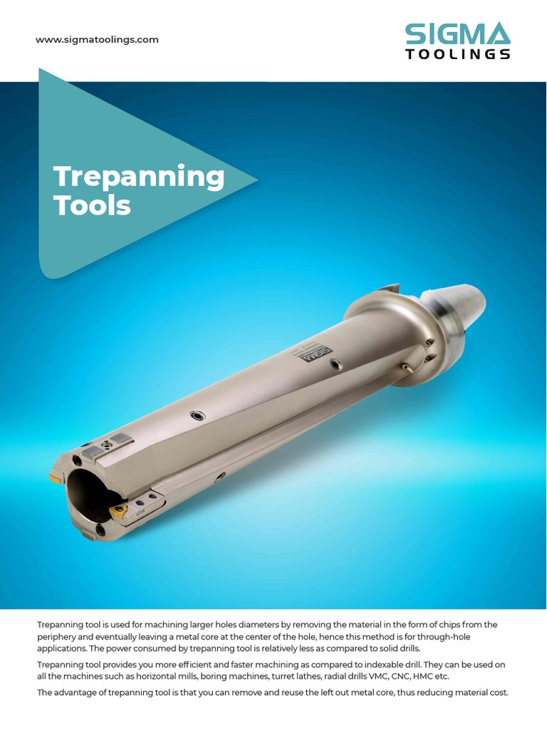 Trepanning Tools - Sigma Toolings, Fine Boring Tools, Cutting Tools ...