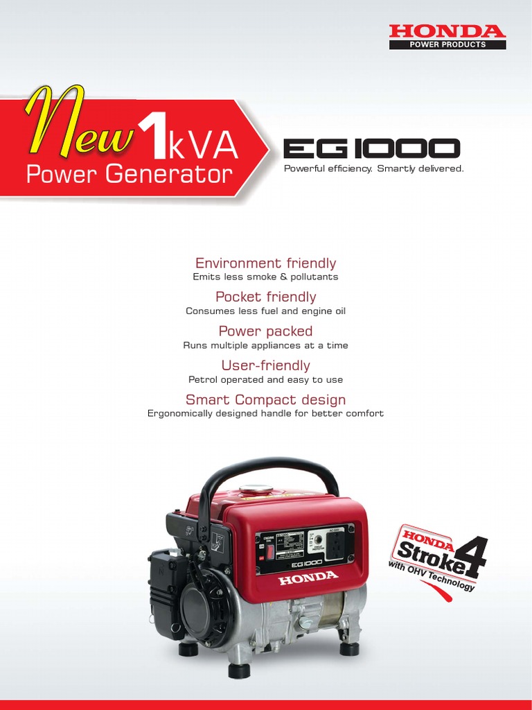 Honda Eg1000 | PDF | Engines | Gasoline