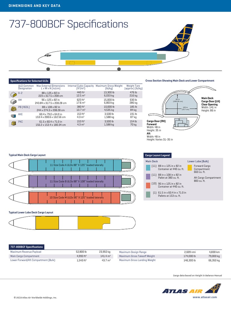 737-800Bcf Specifications: Specifications For Selected Ulds | PDF ...