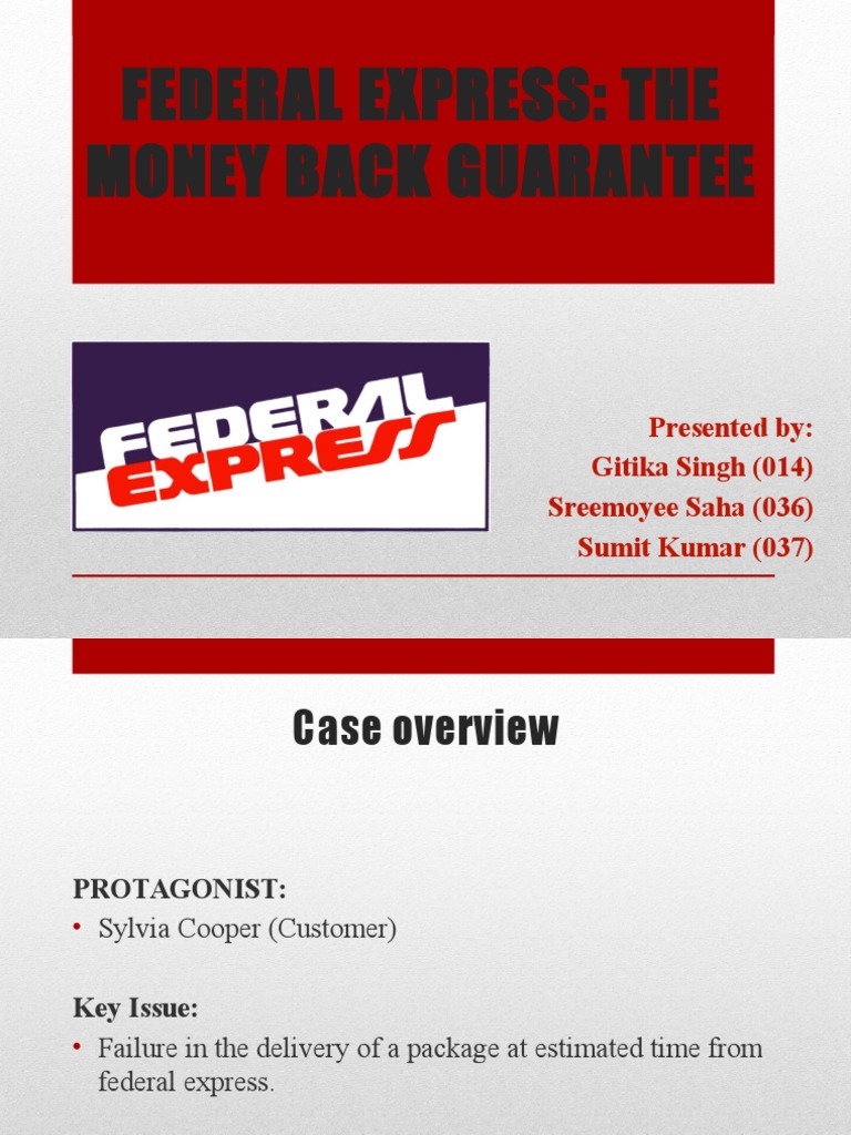 FedEx Money Back Guarantee Analysis | PDF | Fed Ex | Cost