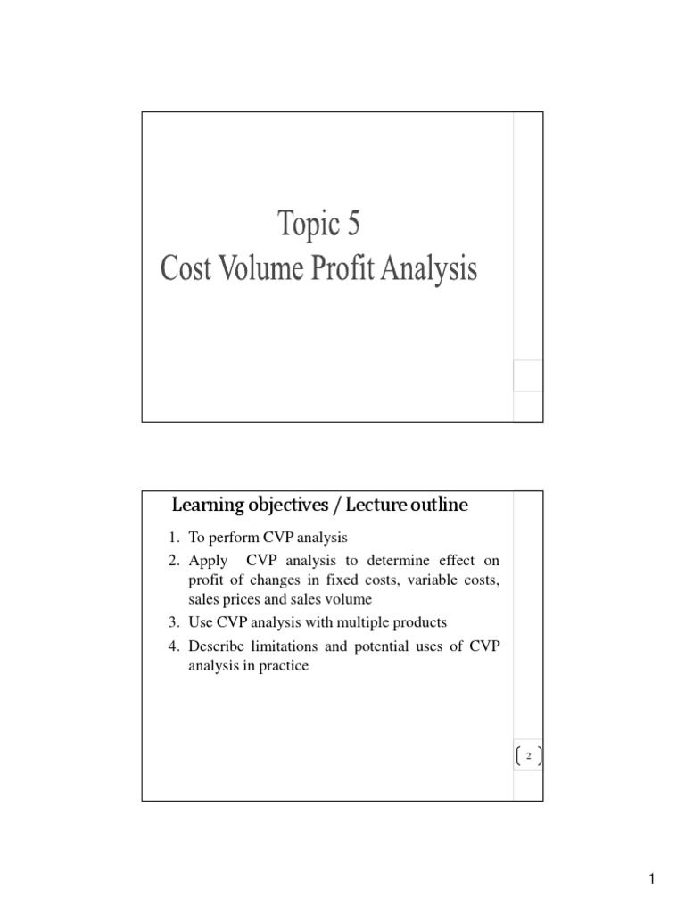 Topic 5 - CVP | PDF | Business Process | Business Economics