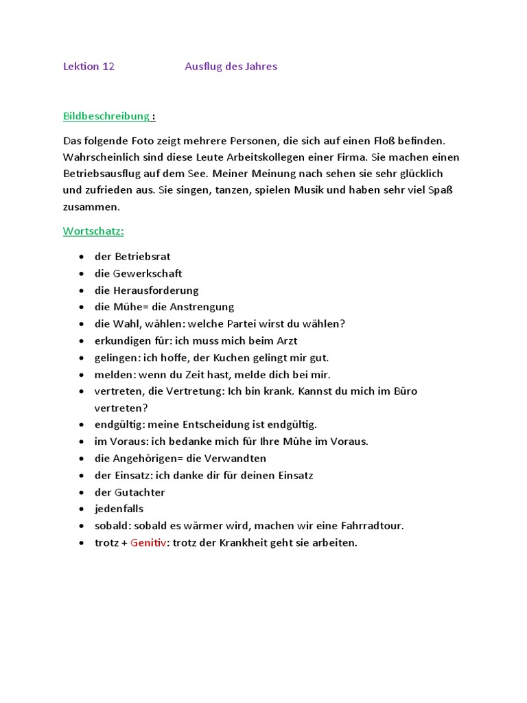 B1 Lektion 12 | PDF