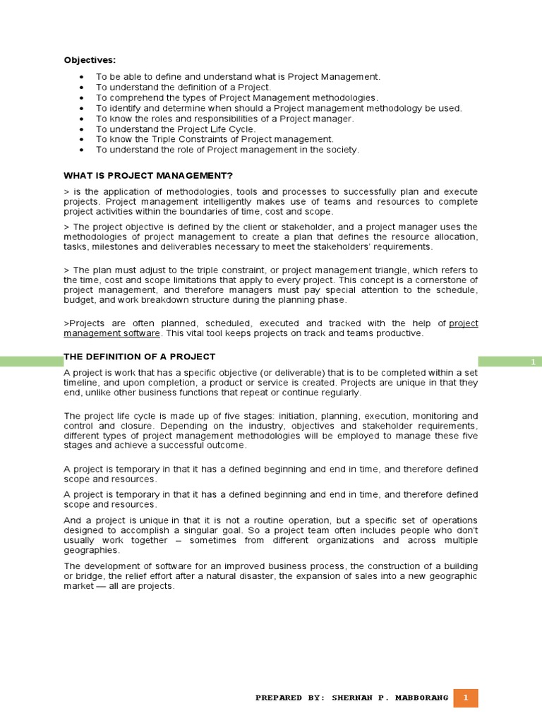 Module 1 Introduction To Project Management | PDF | Project Management ...