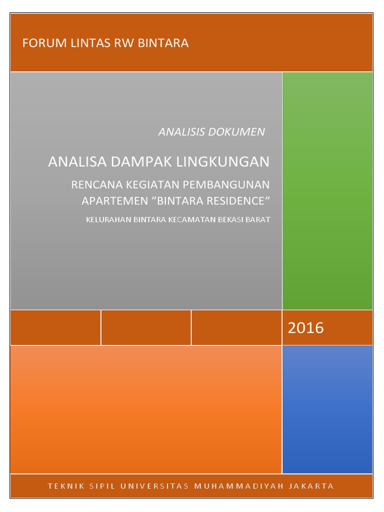Analisis Dokumen Andal RKL RPL Pembangunan Apartemen Bintara Rev | PDF