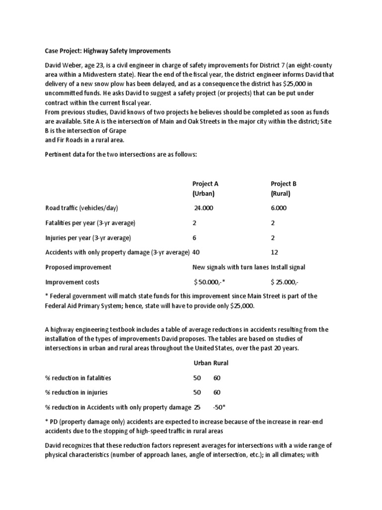 Highway Safety Project Evaluation | PDF | Traffic Collision | Road ...