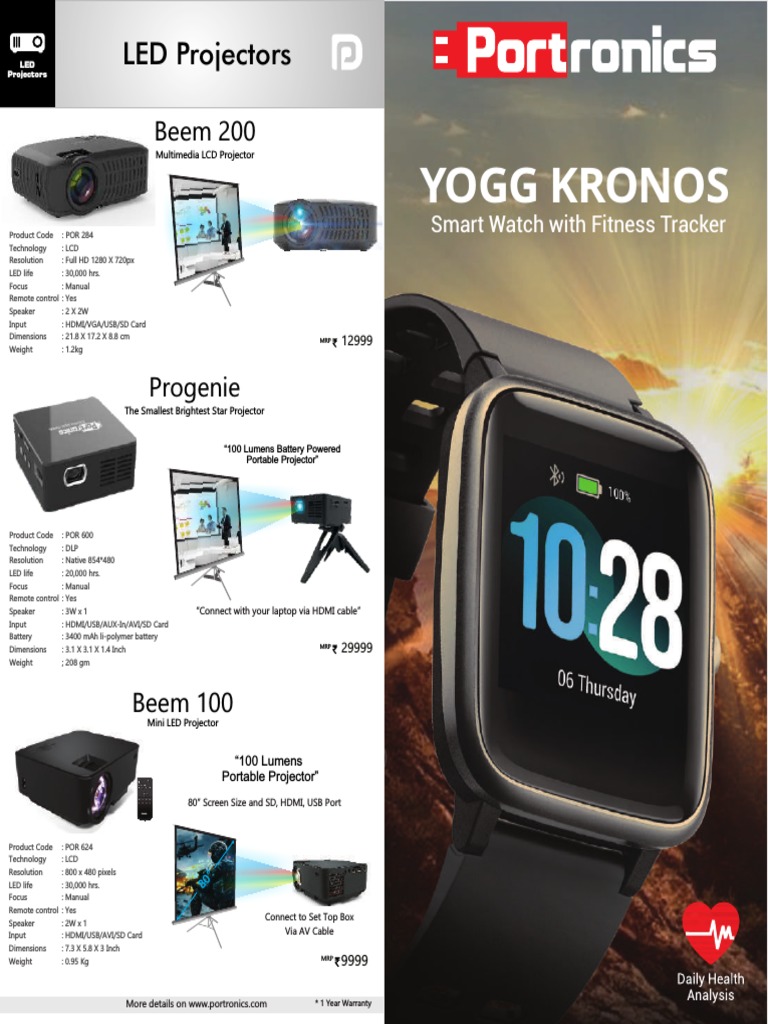 Portronics Brochure - Compressed | PDF | Headphones | Battery Charger