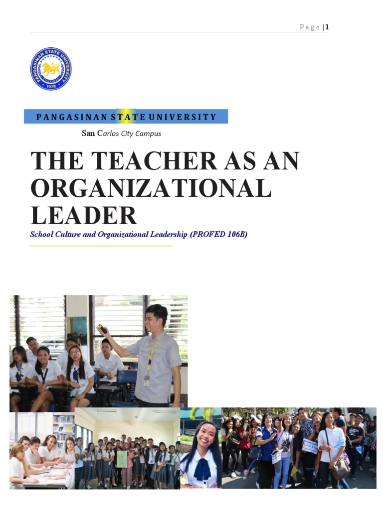 Teacher As An Organizational Leader | PDF | Leadership | Transformational Leadership