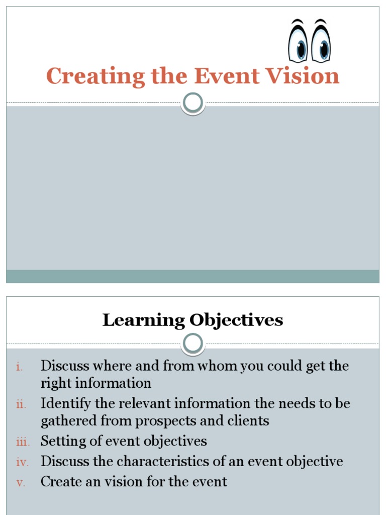 The Event Vision | PDF | Question | Goal