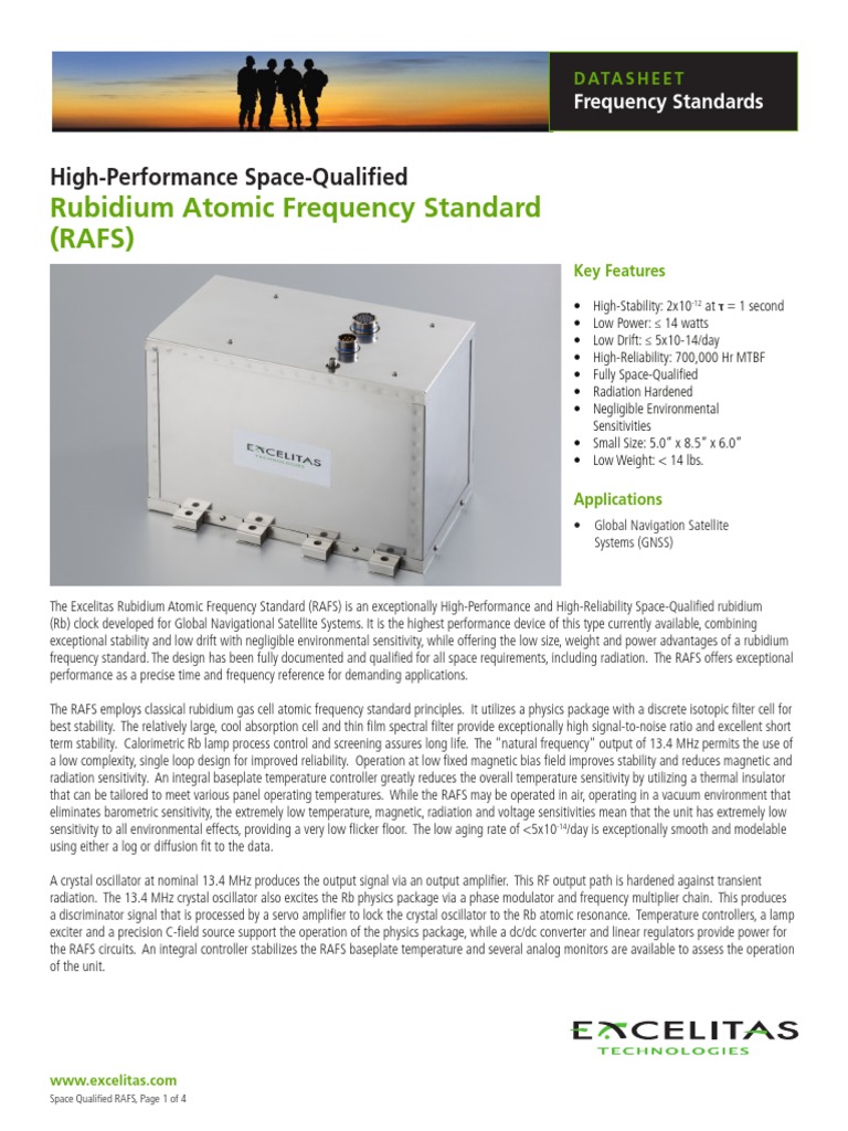 Space Qualified Rubidium Atomic Frequency Standard RAFS | PDF | Amplifier | Electronic Oscillator