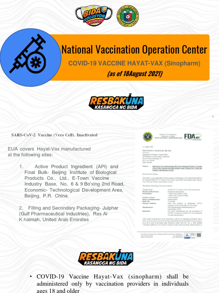 National Vaccination Operation Center: COVID-19 VACCINE HAYAT-VAX ...