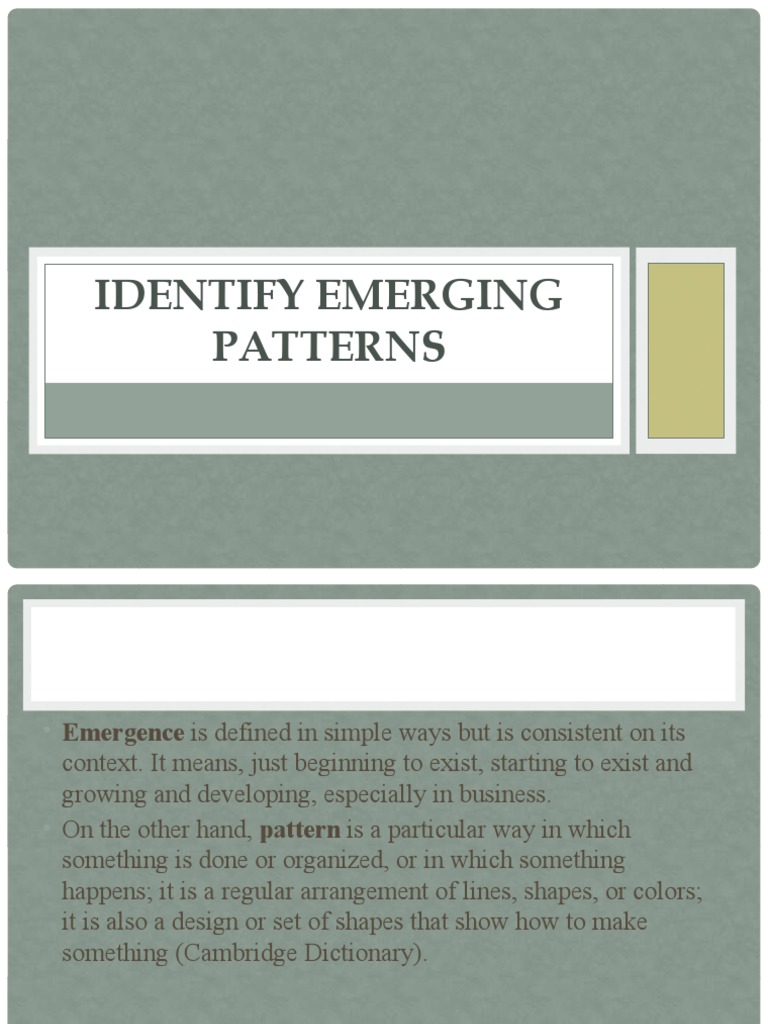 Identify Emerging Patterns Pdf