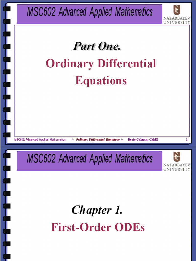MSC602 Advanced Applied Mathematics: Part One | PDF | Ordinary ...