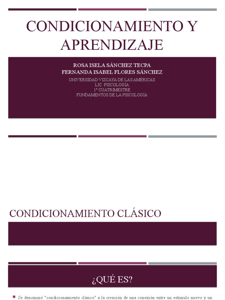 Condicionamiento y Aprendizaje Rosa y Fernanda | PDF | Aprendizaje | Comportamiento