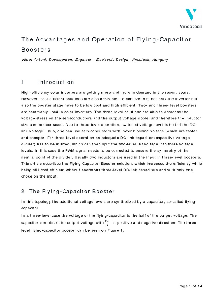 The Advantages and Operation of Flying-Capacitor Boosters | PDF | Power ...