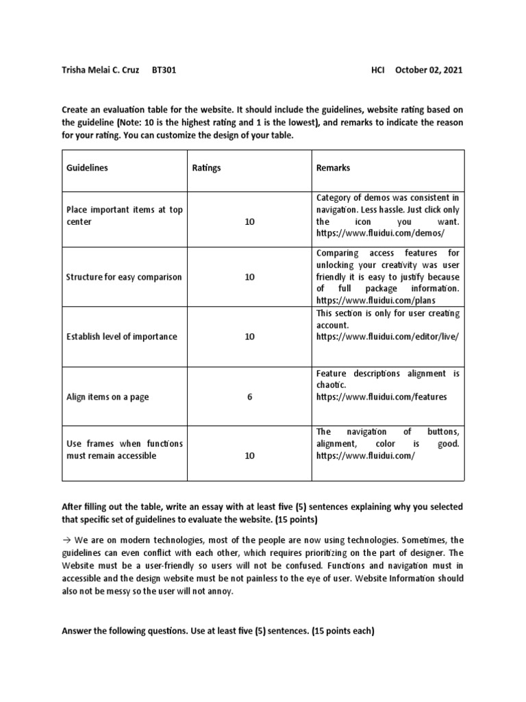 HCI 02 Laboratory Exercise 1 ARG | PDF | Human–Computer Interaction ...