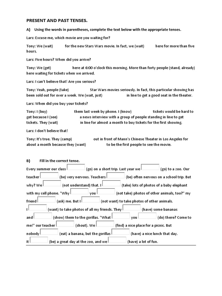 Verb Form Exercises | PDF