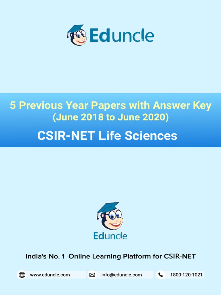 Previous Years Papers CSIR NET Life Sciences Eduncle | PDF | Rna | Allele