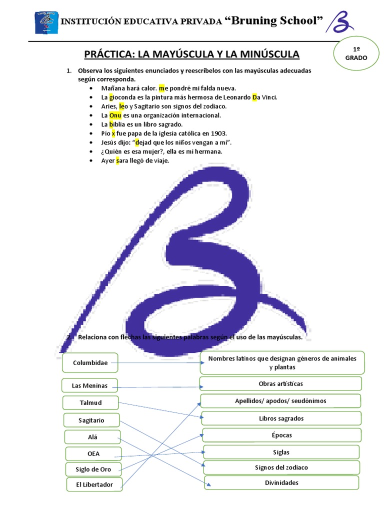 Ejercicios de Uso de Mayúsculas y Minúsculas | PDF | Caso de carta