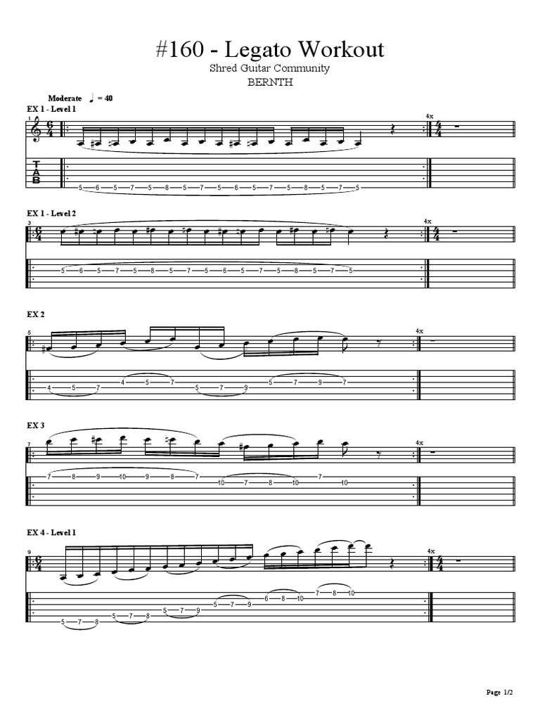 Legato Workout | PDF | Musical Techniques | Guitars